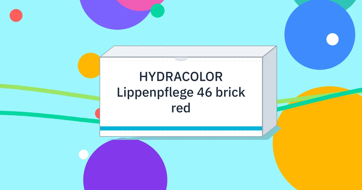Symbolbild: Packung mit der Aufschrift HYDRACOLOR Lippenpflege 46 brick red (PZN 10178236) – Verfügbarkeit und Bezug in Apotheken in Frankfurt am Main