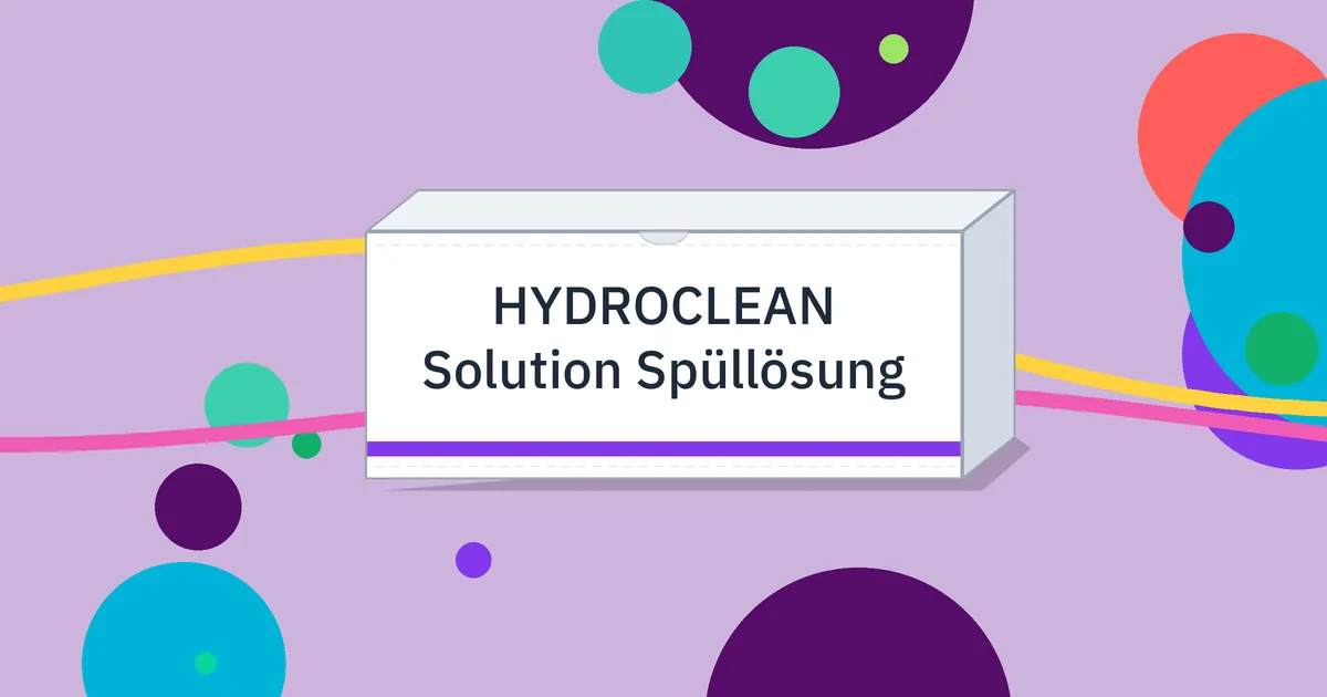 Symbolbild: Packung mit der Aufschrift HYDROCLEAN Solution Spüllösung (PZN 19064942) – Verfügbarkeit und Bezug in Apotheken in Frankfurt am Main