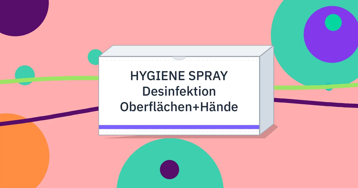 Symbolbild: Packung mit der Aufschrift HYGIENE SPRAY Desinfektion Oberflächen+Hände (PZN 17535840) – Verfügbarkeit und Bezug in Apotheken in Frankfurt am Main
