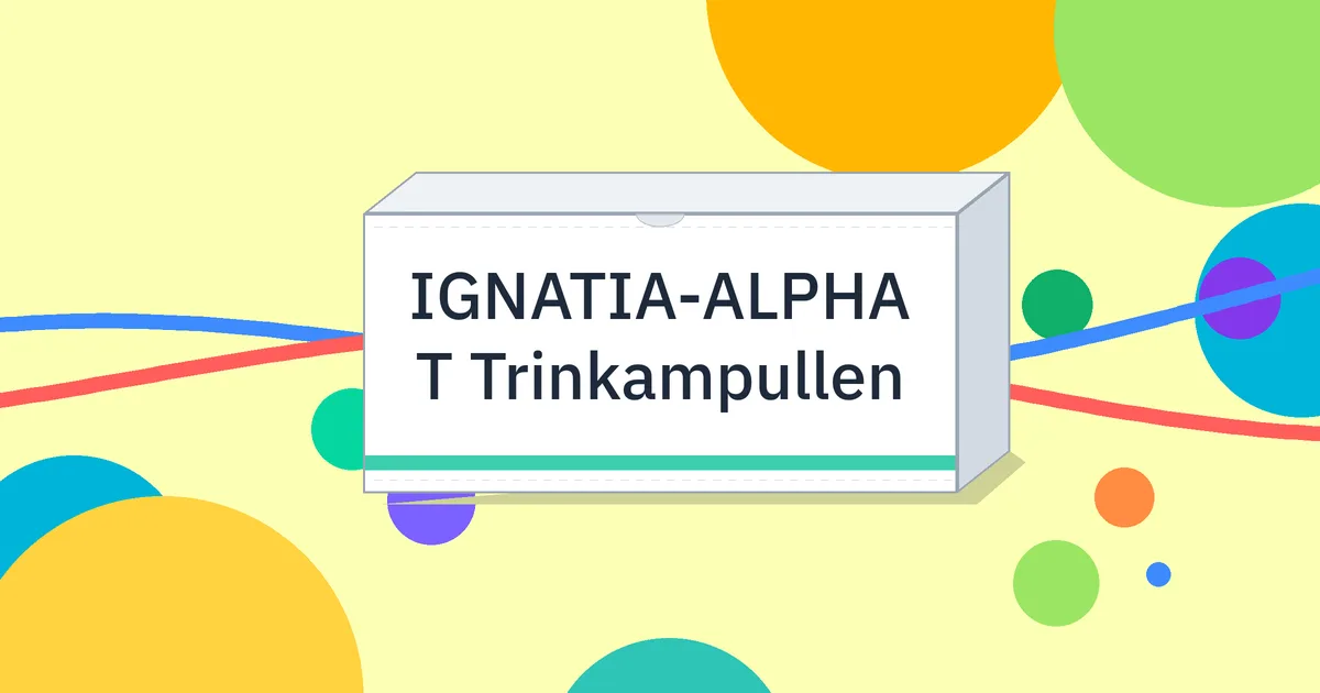 Symbolbild: Packung mit der Aufschrift IGNATIA-ALPHA T Trinkampullen (PZN 10222813) – Verfügbarkeit und Bezug in Apotheken in Frankfurt am Main