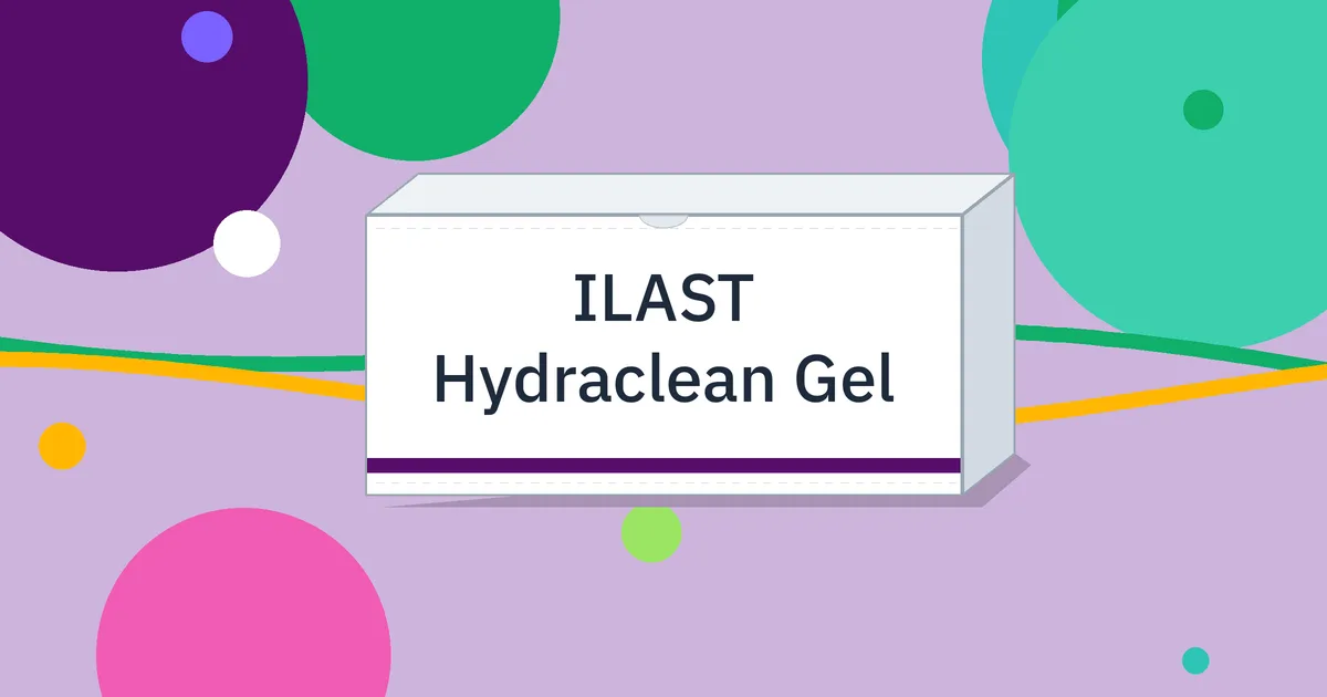 Symbolbild: Packung mit der Aufschrift ILAST Hydraclean Gel (PZN 02645445) – Verfügbarkeit und Bezug in Apotheken in Frankfurt am Main