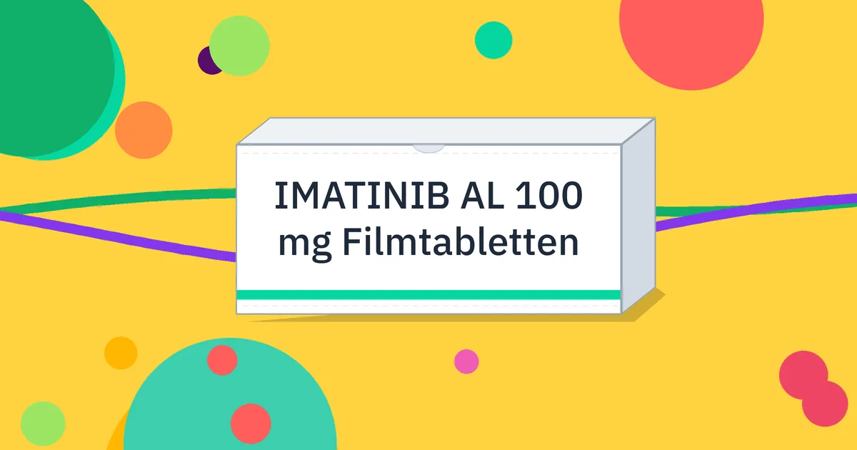 Symbolbild: Packung mit der Aufschrift IMATINIB AL 100 mg Filmtabletten (PZN 12654445) – Verfügbarkeit und Bezug in Apotheken in Frankfurt am Main