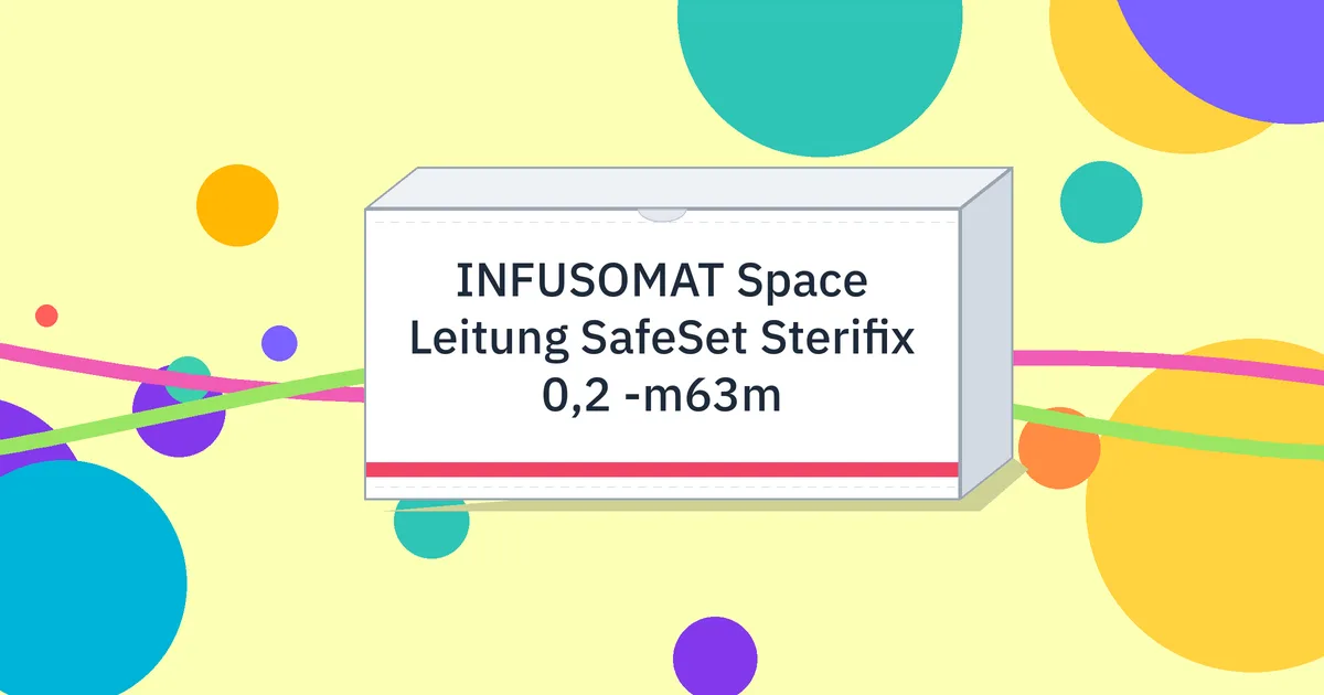 Symbolbild: Packung mit der Aufschrift INFUSOMAT Space Leitung SafeSet Sterifix 0,2 -m63m (PZN 05024034) – Verfügbarkeit und Bezug in Apotheken in Frankfurt am Main