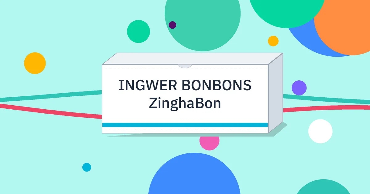 Symbolbild: Packung mit der Aufschrift INGWER BONBONS ZinghaBon (PZN 07380106) – Verfügbarkeit und Bezug in Apotheken in Frankfurt am Main