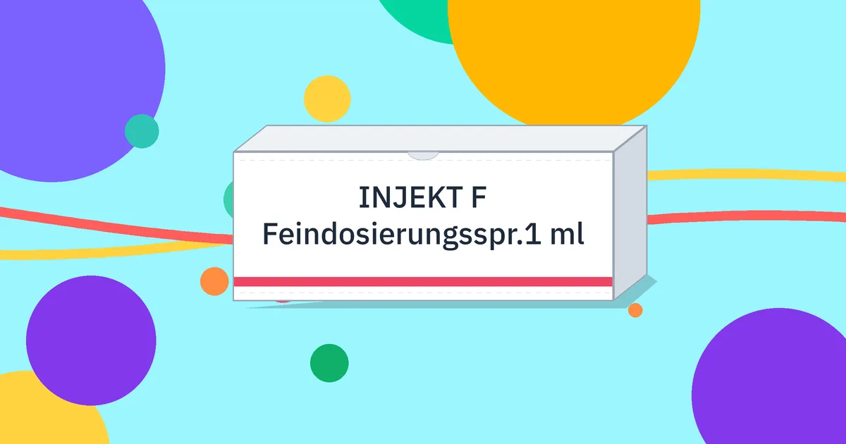 Symbolbild: Packung mit der Aufschrift INJEKT F Feindosierungsspr.1 ml (PZN 11184486) – Verfügbarkeit und Bezug in Apotheken in Frankfurt am Main
