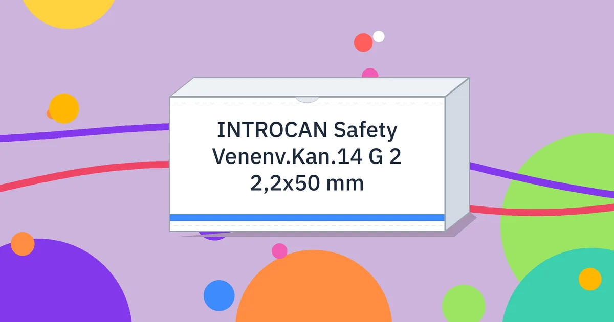 Symbolbild: Packung mit der Aufschrift INTROCAN Safety Venenv.Kan.14 G 2 2,2x50 mm (PZN 19527141) – Verfügbarkeit und Bezug in Apotheken in Frankfurt am Main