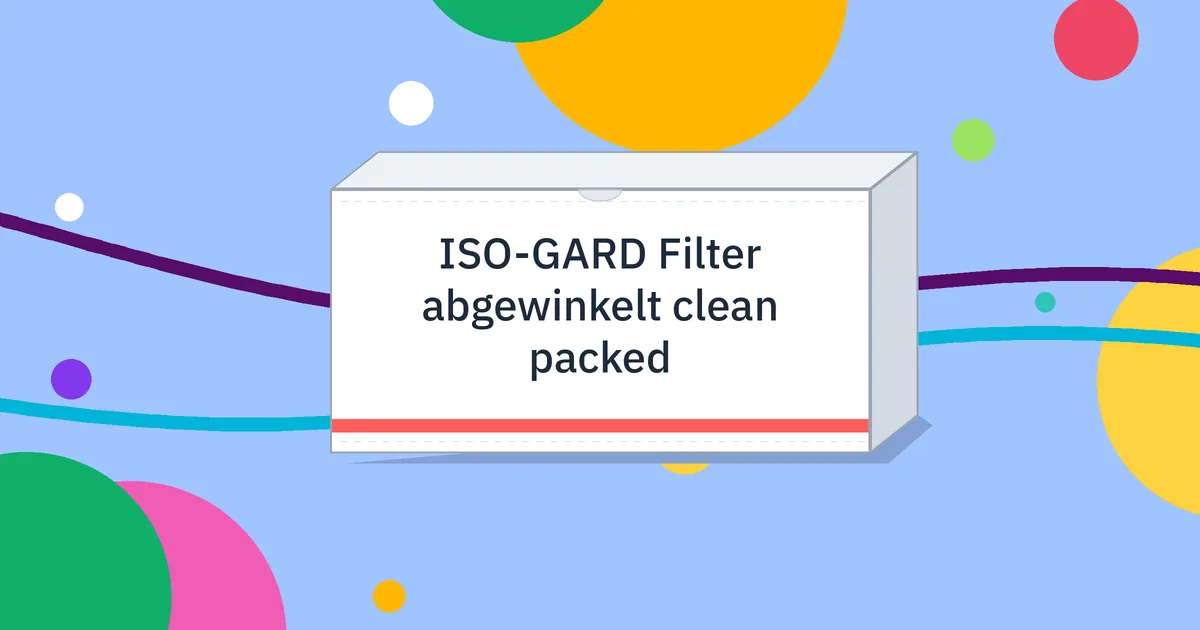 Symbolbild: Packung mit der Aufschrift ISO-GARD Filter abgewinkelt clean packed (PZN 00958559) – Verfügbarkeit und Bezug in Apotheken in Frankfurt am Main