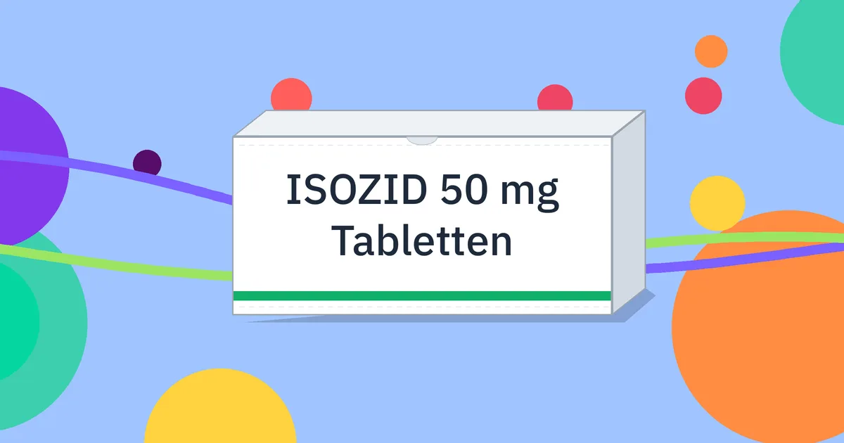 Symbolbild: Packung mit der Aufschrift ISOZID 50 mg Tabletten (PZN 02525712) – Verfügbarkeit und Bezug in Apotheken in Frankfurt am Main