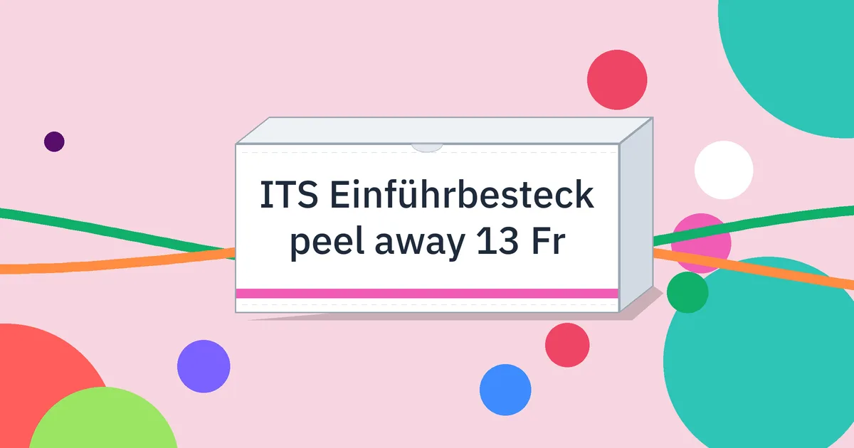 Symbolbild: Packung mit der Aufschrift ITS Einführbesteck peel away 13 Fr (PZN 02260805) – Verfügbarkeit und Bezug in Apotheken in Frankfurt am Main