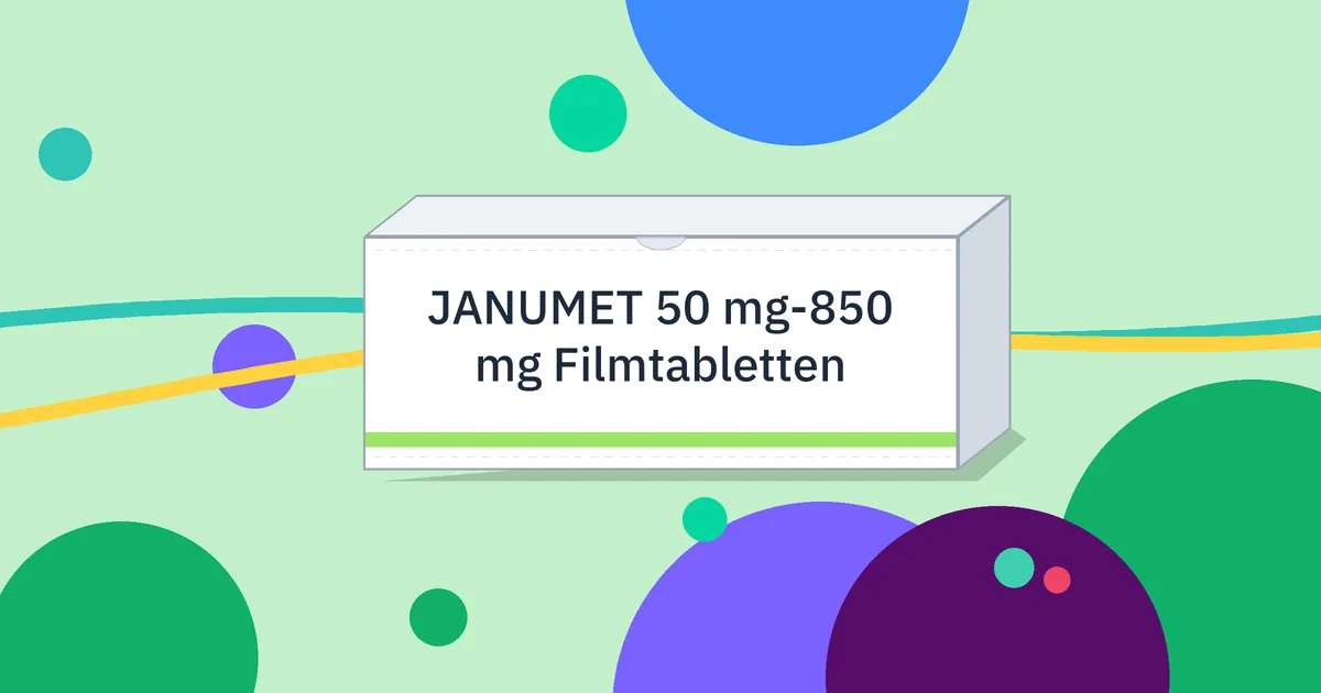 Symbolbild: Packung mit der Aufschrift JANUMET 50 mg-850 mg Filmtabletten (PZN 18777410) – Verfügbarkeit und Bezug in Apotheken in Frankfurt am Main