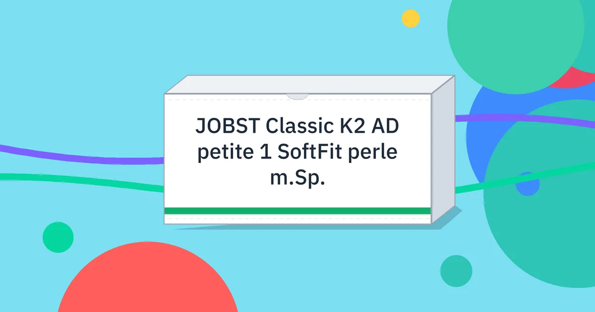 Symbolbild: Packung mit der Aufschrift JOBST Classic K2 AD petite 1 SoftFit perle m.Sp. (PZN 14222649) – Verfügbarkeit und Bezug in Apotheken in Frankfurt am Main