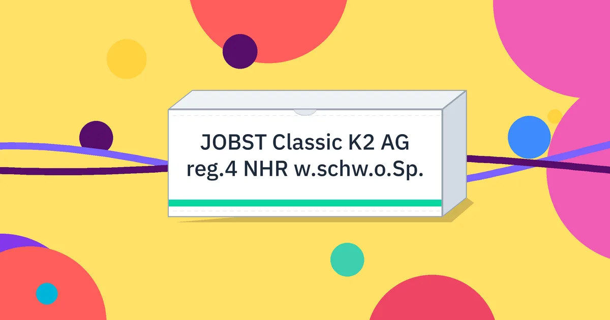 Symbolbild: Packung mit der Aufschrift JOBST Classic K2 AG reg.4 NHR w.schw.o.Sp. (PZN 11272078) – Verfügbarkeit und Bezug in Apotheken in Frankfurt am Main
