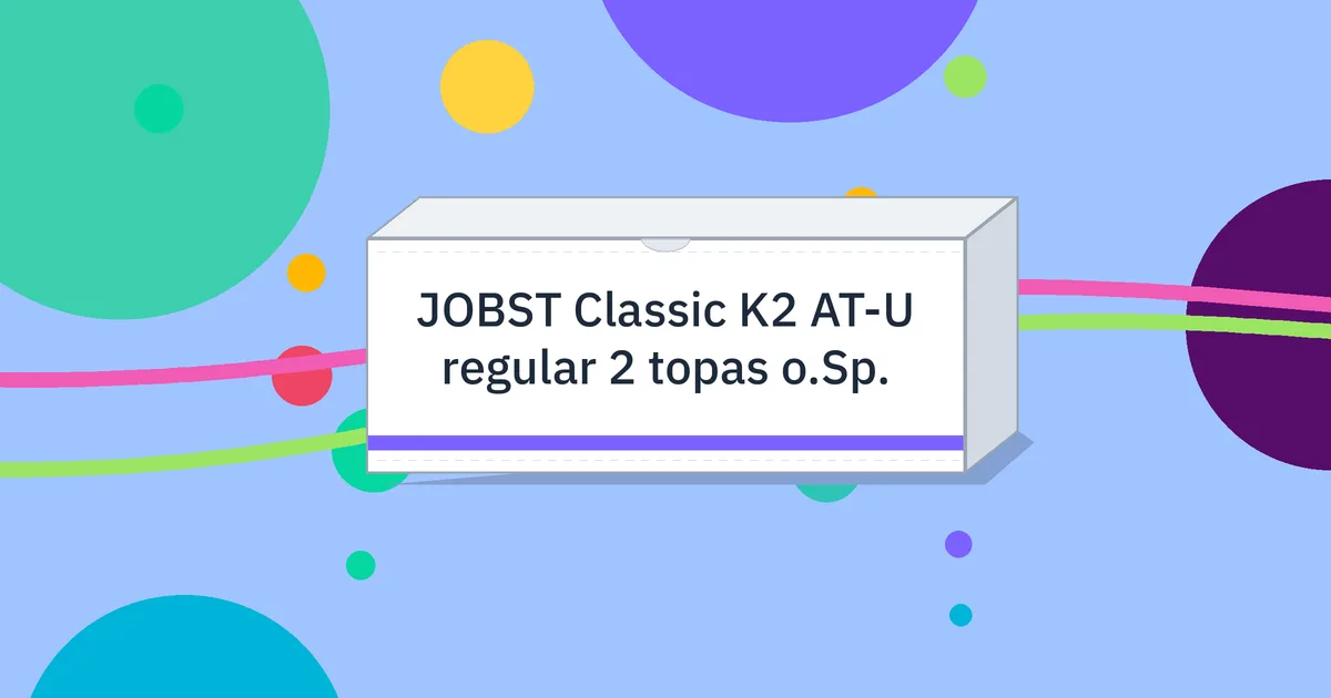 Symbolbild: Packung mit der Aufschrift JOBST Classic K2 AT-U regular 2 topas o.Sp. (PZN 13069714) – Verfügbarkeit und Bezug in Apotheken in Frankfurt am Main
