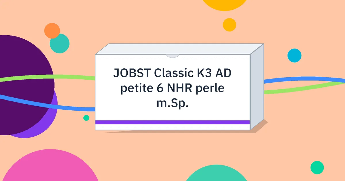 Symbolbild: Packung mit der Aufschrift JOBST Classic K3 AD petite 6 NHR perle m.Sp. (PZN 13069855) – Verfügbarkeit und Bezug in Apotheken in Frankfurt am Main