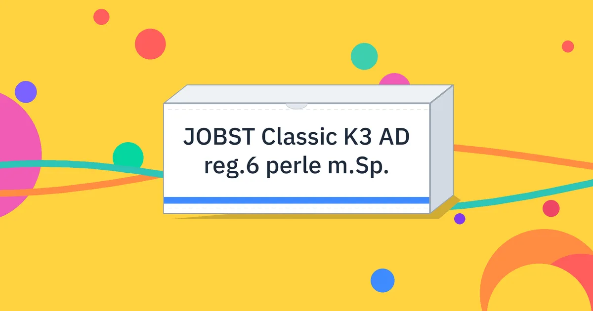 Symbolbild: Packung mit der Aufschrift JOBST Classic K3 AD reg.6 perle m.Sp. (PZN 13070930) – Verfügbarkeit und Bezug in Apotheken in Frankfurt am Main
