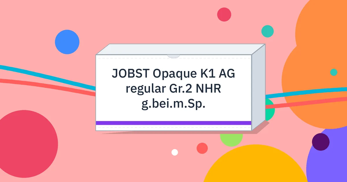 Symbolbild: Packung mit der Aufschrift JOBST Opaque K1 AG regular Gr.2 NHR g.bei.m.Sp. (PZN 16265309) – Verfügbarkeit und Bezug in Apotheken in Frankfurt am Main