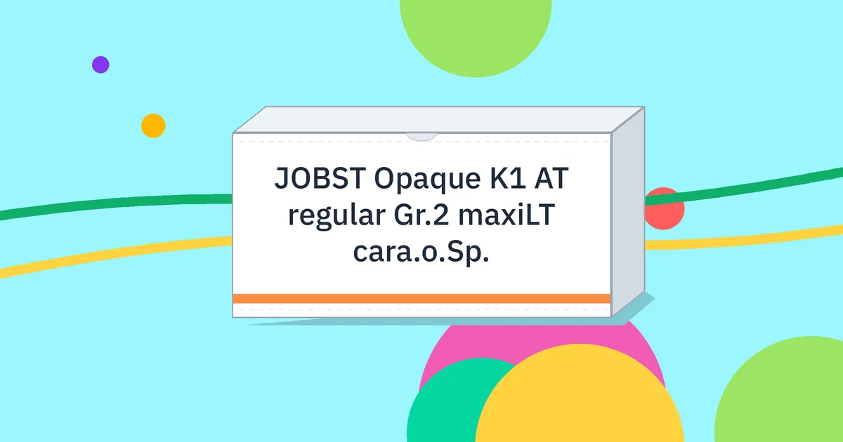Symbolbild: Packung mit der Aufschrift JOBST Opaque K1 AT regular Gr.2 maxiLT cara.o.Sp. (PZN 13106444) – Verfügbarkeit und Bezug in Apotheken in Frankfurt am Main
