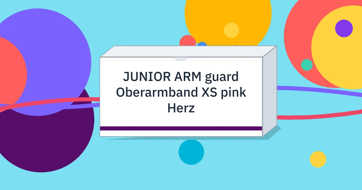 Symbolbild: Packung mit der Aufschrift JUNIOR ARM guard Oberarmband XS pink Herz (PZN 13352887) – Verfügbarkeit und Bezug in Apotheken in Frankfurt am Main