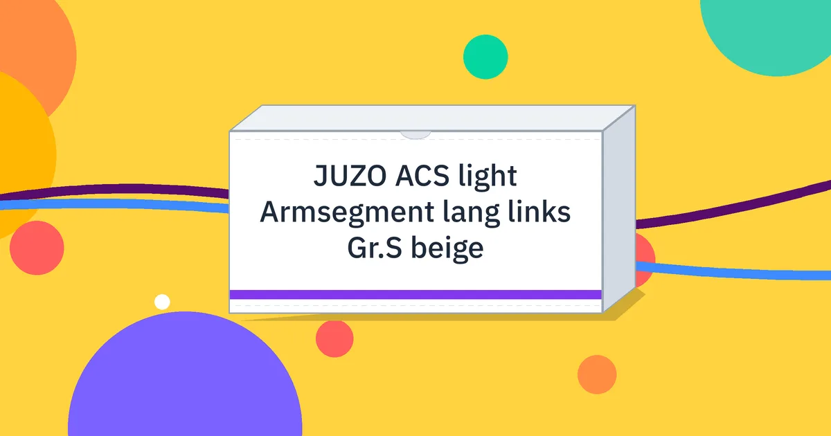 Symbolbild: Packung mit der Aufschrift JUZO ACS light Armsegment lang links Gr.S beige (PZN 13885626) – Verfügbarkeit und Bezug in Apotheken in Frankfurt am Main