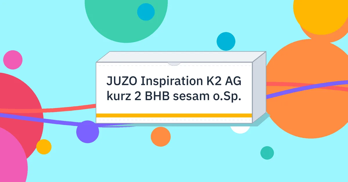 Symbolbild: Packung mit der Aufschrift JUZO Inspiration K2 AG kurz 2 BHB sesam o.Sp. (PZN 14834766) – Verfügbarkeit und Bezug in Apotheken in Frankfurt am Main