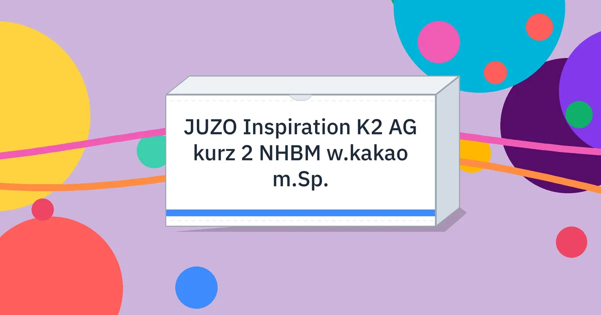 Symbolbild: Packung mit der Aufschrift JUZO Inspiration K2 AG kurz 2 NHBM w.kakao m.Sp. (PZN 14921005) – Verfügbarkeit und Bezug in Apotheken in Frankfurt am Main