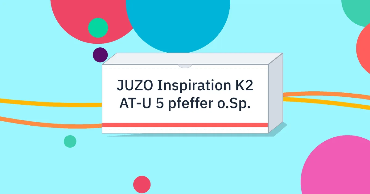 Symbolbild: Packung mit der Aufschrift JUZO Inspiration K2 AT-U 5 pfeffer o.Sp. (PZN 14928220) – Verfügbarkeit und Bezug in Apotheken in Frankfurt am Main
