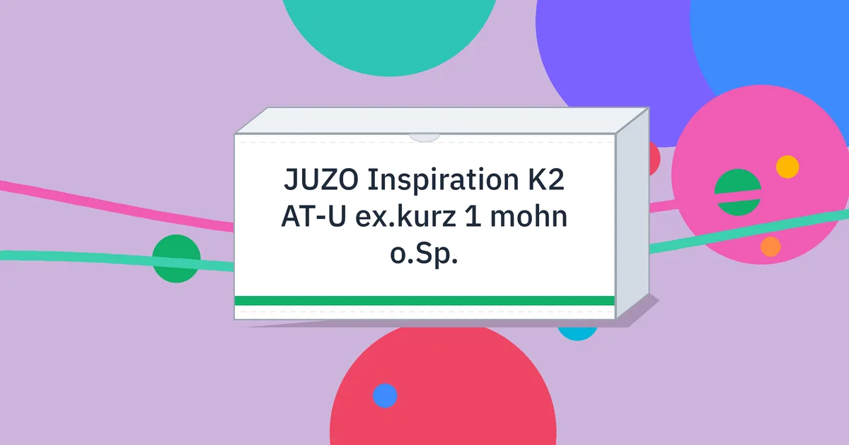 Symbolbild: Packung mit der Aufschrift JUZO Inspiration K2 AT-U ex.kurz 1 mohn o.Sp. (PZN 14929768) – Verfügbarkeit und Bezug in Apotheken in Frankfurt am Main