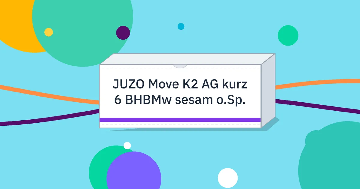 Symbolbild: Packung mit der Aufschrift JUZO Move K2 AG kurz 6 BHBMw sesam o.Sp. (PZN 18530891) – Verfügbarkeit und Bezug in Apotheken in Frankfurt am Main