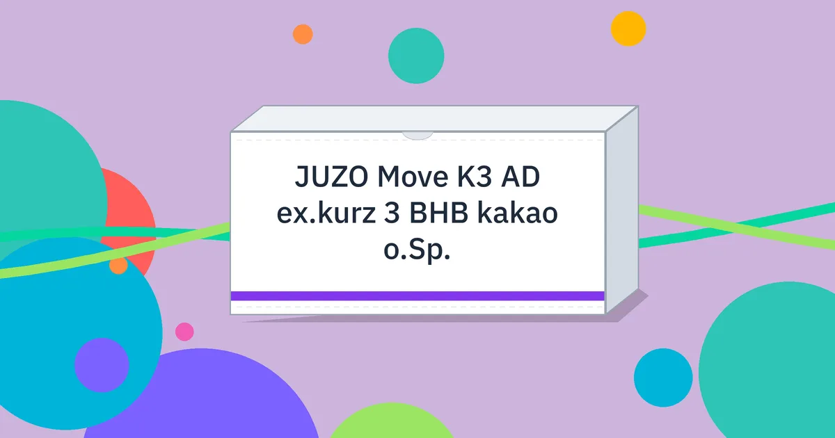 Symbolbild: Packung mit der Aufschrift JUZO Move K3 AD ex.kurz 3 BHB kakao o.Sp. (PZN 18574380) – Verfügbarkeit und Bezug in Apotheken in Frankfurt am Main