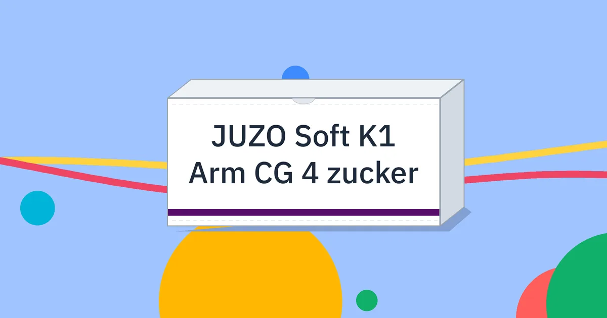 Symbolbild: Packung mit der Aufschrift JUZO Soft K1 Arm CG 4 zucker (PZN 15508098) – Verfügbarkeit und Bezug in Apotheken in Frankfurt am Main