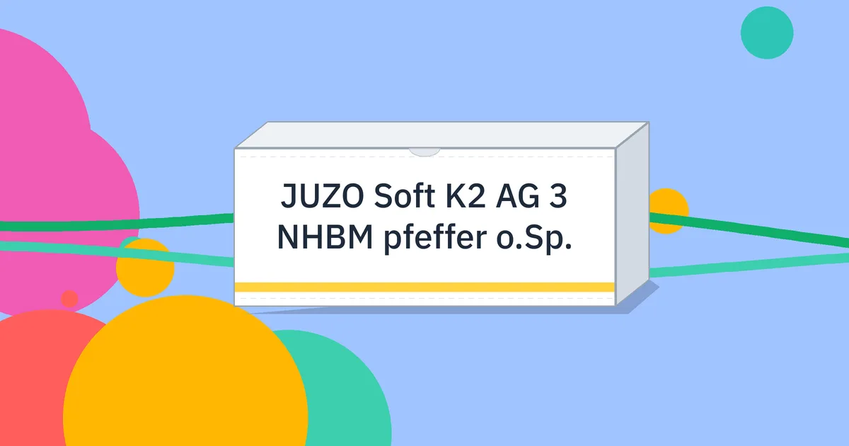 Symbolbild: Packung mit der Aufschrift JUZO Soft K2 AG 3 NHBM pfeffer o.Sp. (PZN 14997764) – Verfügbarkeit und Bezug in Apotheken in Frankfurt am Main