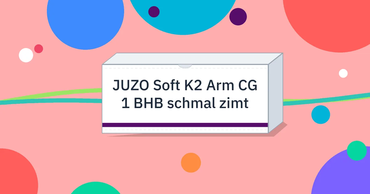 Symbolbild: Packung mit der Aufschrift JUZO Soft K2 Arm CG 1 BHB schmal zimt (PZN 15511315) – Verfügbarkeit und Bezug in Apotheken in Frankfurt am Main