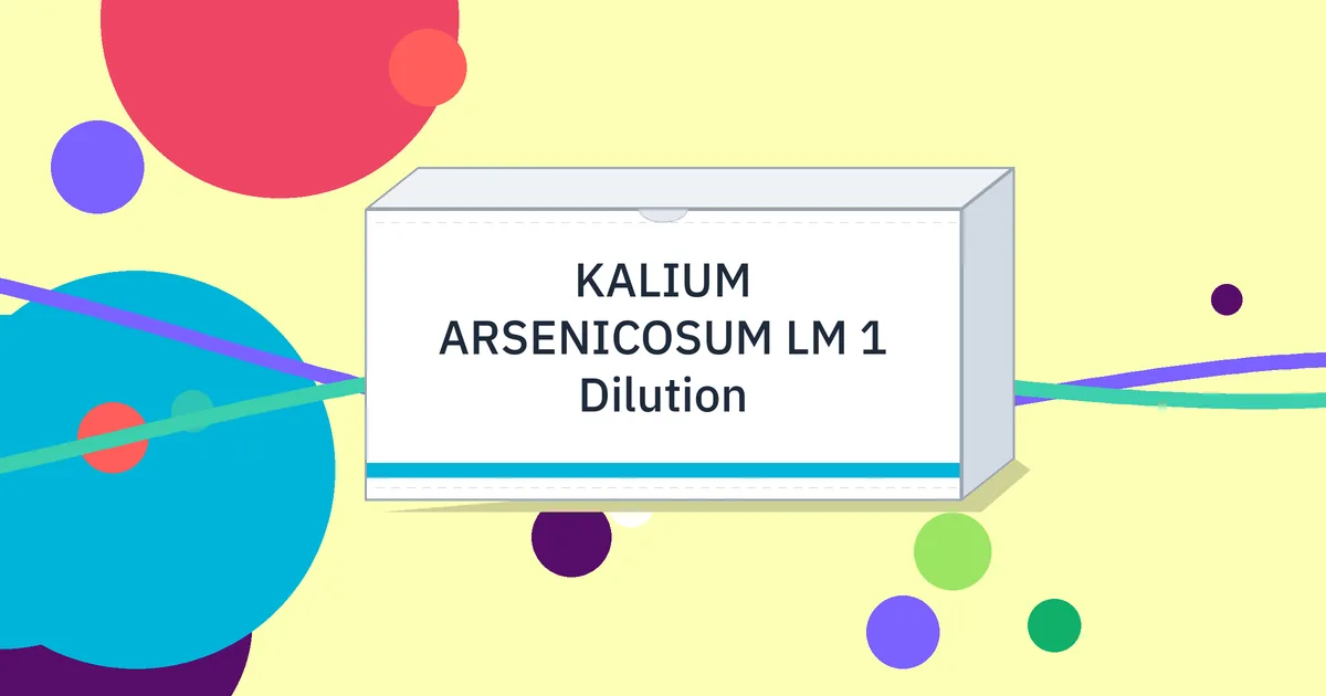 Symbolbild: Packung mit der Aufschrift KALIUM ARSENICOSUM LM 1 Dilution (PZN 12916916) – Verfügbarkeit und Bezug in Apotheken in Frankfurt am Main