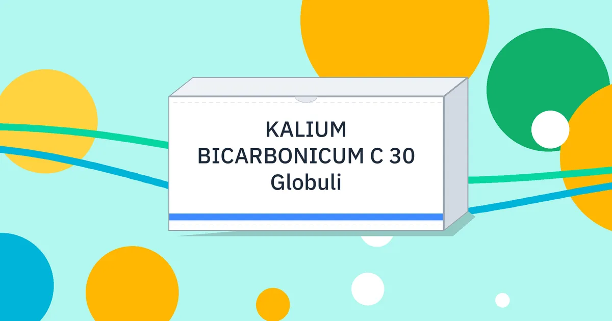 Symbolbild: Packung mit der Aufschrift KALIUM BICARBONICUM C 30 Globuli (PZN 16691816) – Verfügbarkeit und Bezug in Apotheken in Frankfurt am Main