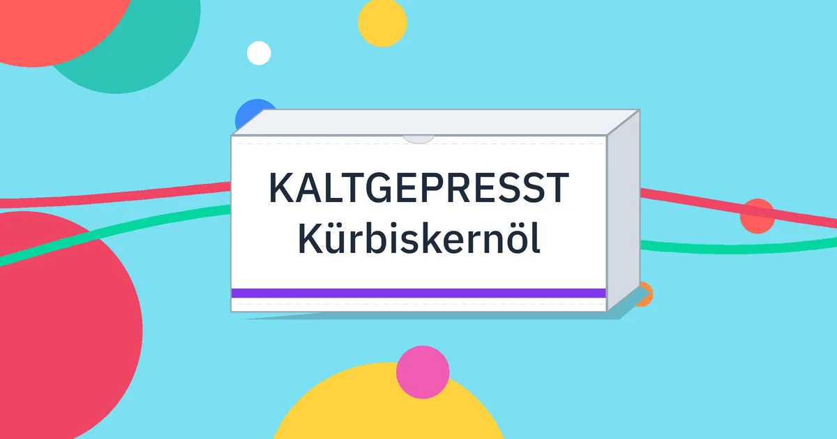 Symbolbild: Packung mit der Aufschrift KALTGEPRESST Kürbiskernöl (PZN 20858067) – Verfügbarkeit und Bezug in Apotheken in Frankfurt am Main