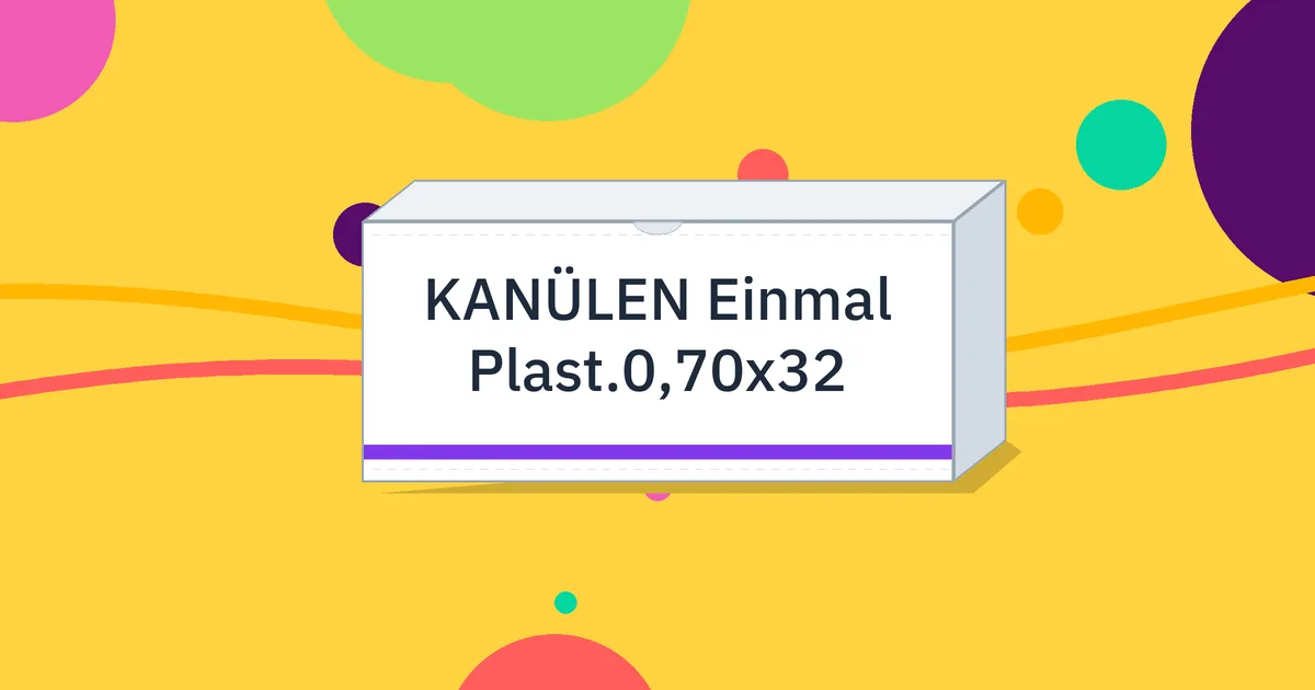 Symbolbild: Packung mit der Aufschrift KANÜLEN Einmal Plast.0,70x32 (PZN 01729016) – Verfügbarkeit und Bezug in Apotheken in Frankfurt am Main