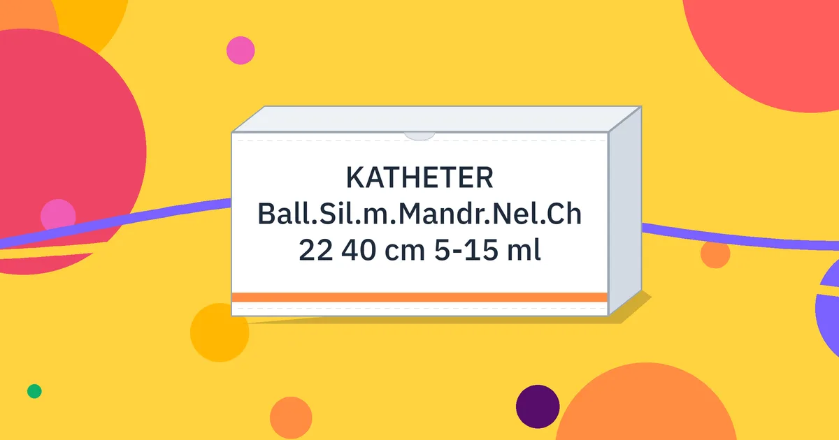 Symbolbild: Packung mit der Aufschrift KATHETER Ball.Sil.m.Mandr.Nel.Ch 22 40 cm 5-15 ml (PZN 06830518) – Verfügbarkeit und Bezug in Apotheken in Frankfurt am Main