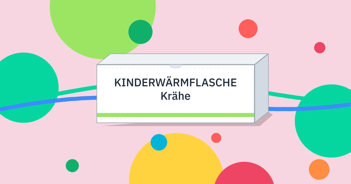 Symbolbild: Packung mit der Aufschrift KINDERWÄRMFLASCHE Krähe (PZN 03908071) – Verfügbarkeit und Bezug in Apotheken in Frankfurt am Main