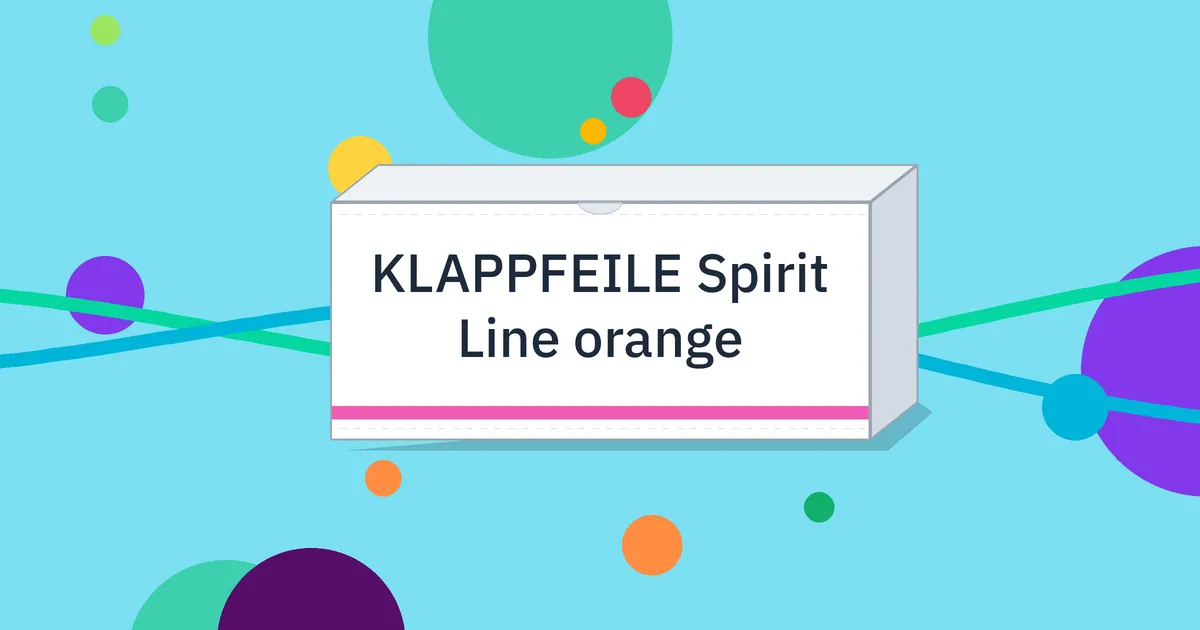 Symbolbild: Packung mit der Aufschrift KLAPPFEILE Spirit Line orange (PZN 01505021) – Verfügbarkeit und Bezug in Apotheken in Frankfurt am Main