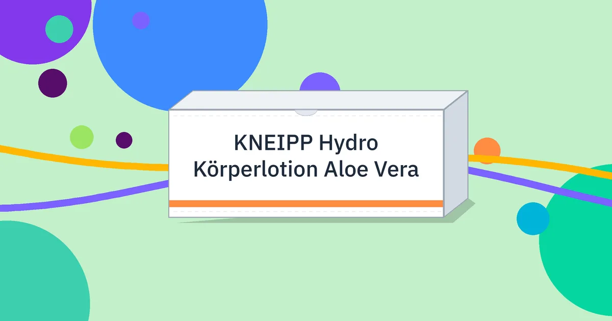 Symbolbild: Packung mit der Aufschrift KNEIPP Hydro Körperlotion Aloe Vera (PZN 16829143) – Verfügbarkeit und Bezug in Apotheken in Frankfurt am Main