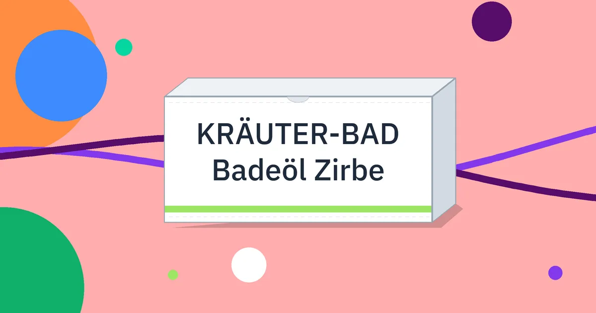 Symbolbild: Packung mit der Aufschrift KRÄUTER-BAD Badeöl Zirbe (PZN 14263298) – Verfügbarkeit und Bezug in Apotheken in Frankfurt am Main