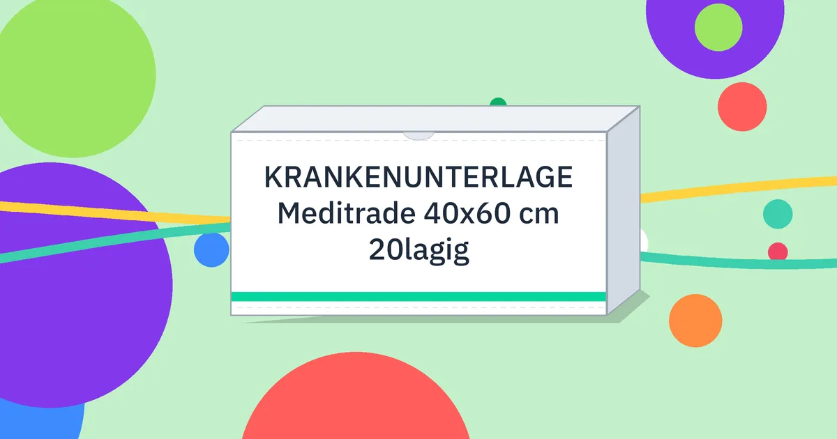 Symbolbild: Packung mit der Aufschrift KRANKENUNTERLAGE Meditrade 40x60 cm 20lagig (PZN 00559693) – Verfügbarkeit und Bezug in Apotheken in Frankfurt am Main
