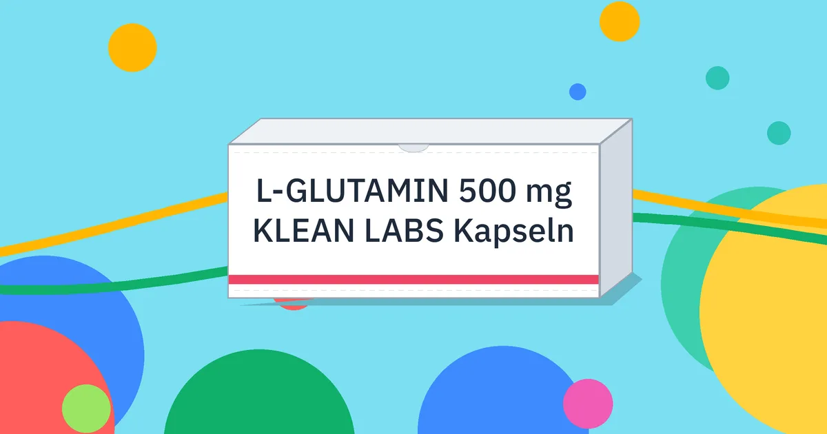 Symbolbild: Packung mit der Aufschrift L-GLUTAMIN 500 mg KLEAN LABS Kapseln (PZN 13517130) – Verfügbarkeit und Bezug in Apotheken in Frankfurt am Main