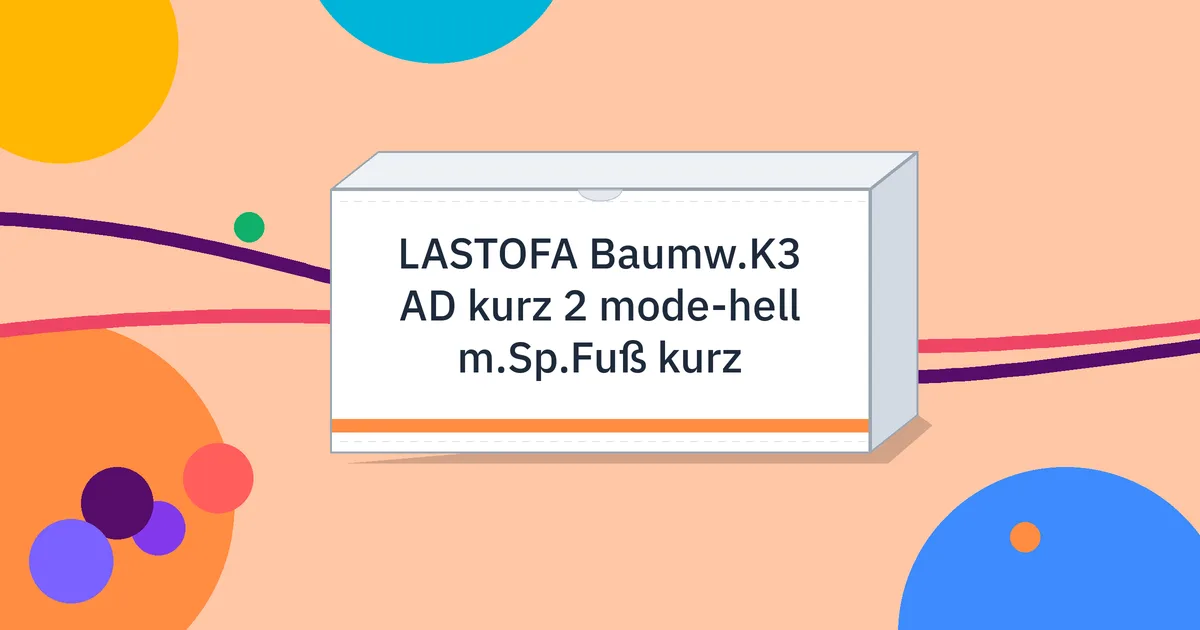 Symbolbild: Packung mit der Aufschrift LASTOFA Baumw.K3 AD kurz 2 mode-hell m.Sp.Fuß kurz (PZN 01953506) – Verfügbarkeit und Bezug in Apotheken in Frankfurt am Main