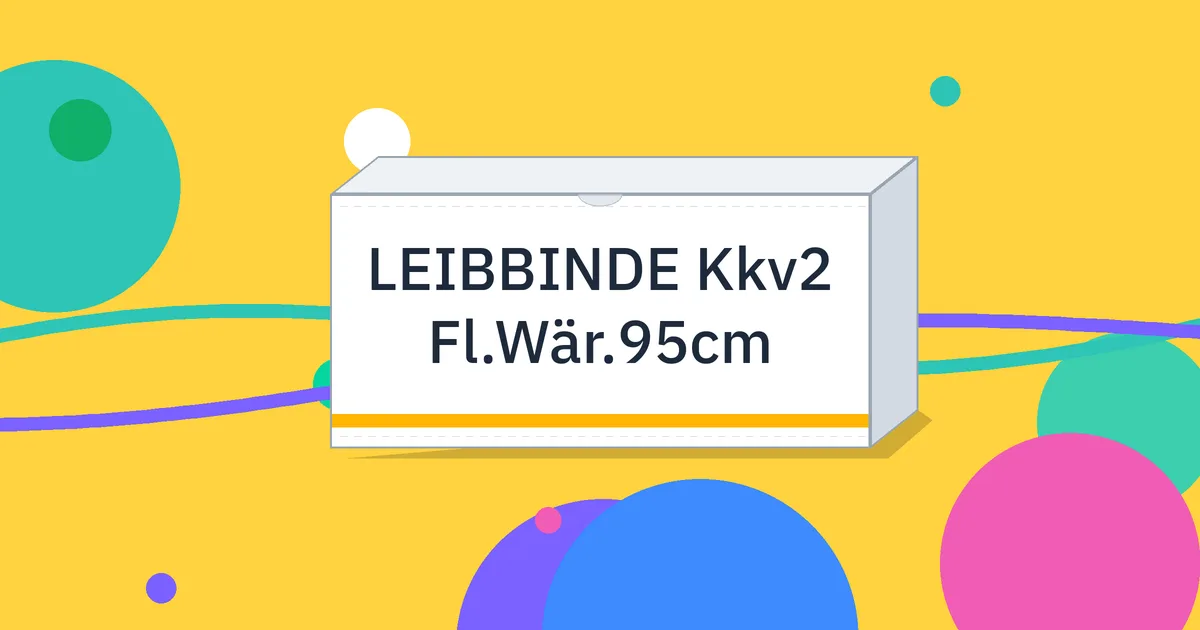 Symbolbild: Packung mit der Aufschrift LEIBBINDE Kkv2 Fl.Wär.95cm (PZN 01731763) – Verfügbarkeit und Bezug in Apotheken in Frankfurt am Main