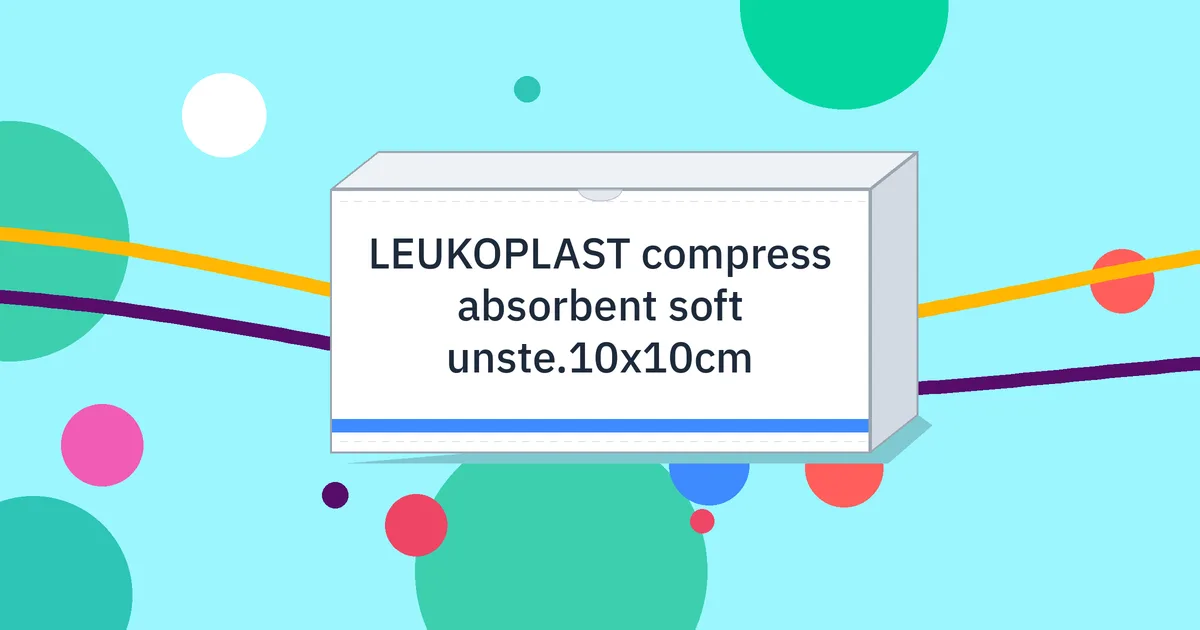 Symbolbild: Packung mit der Aufschrift LEUKOPLAST compress absorbent soft unste.10x10cm (PZN 19063902) – Verfügbarkeit und Bezug in Apotheken in Frankfurt am Main