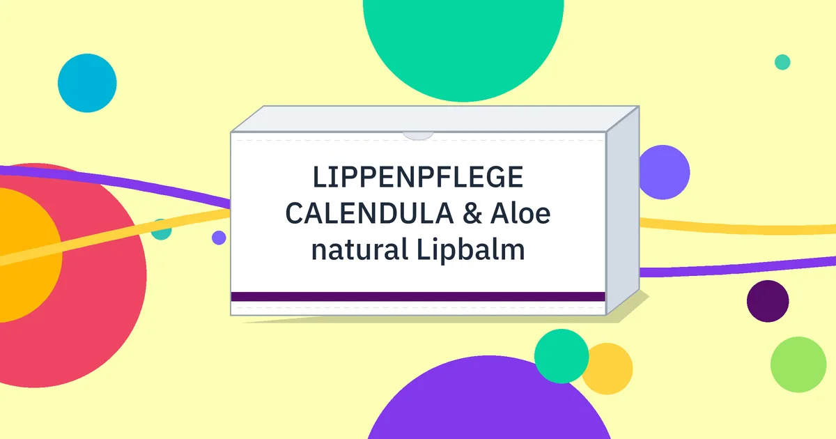 Symbolbild: Packung mit der Aufschrift LIPPENPFLEGE CALENDULA & Aloe natural Lipbalm (PZN 17535857) – Verfügbarkeit und Bezug in Apotheken in Frankfurt am Main