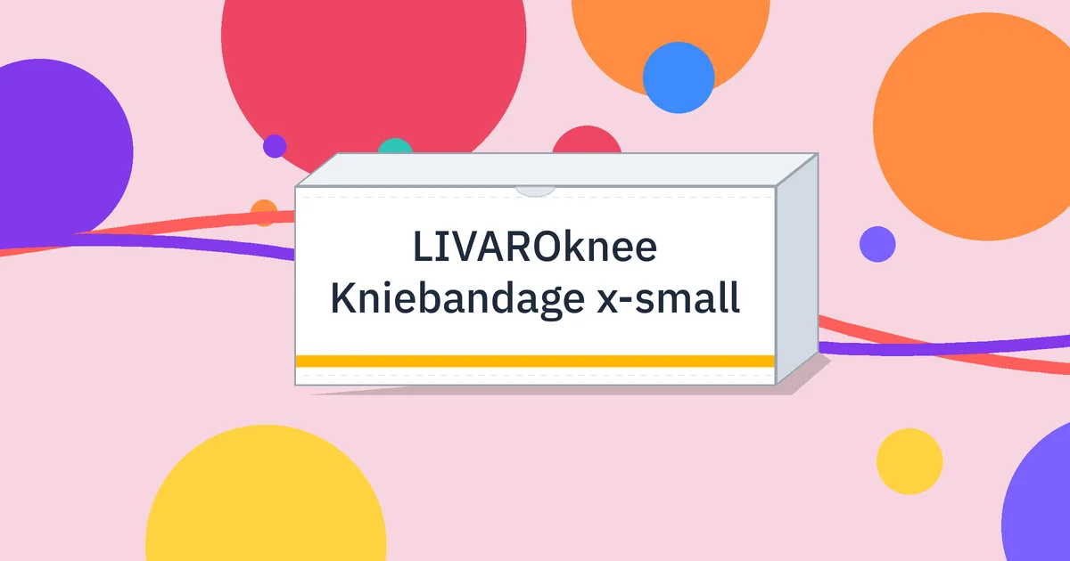 Symbolbild: Packung mit der Aufschrift LIVAROknee Kniebandage x-small (PZN 17519634) – Verfügbarkeit und Bezug in Apotheken in Frankfurt am Main