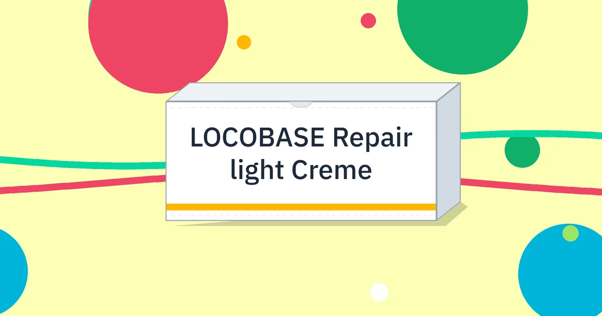 Symbolbild: Packung mit der Aufschrift LOCOBASE Repair light Creme (PZN 19456576) – Verfügbarkeit und Bezug in Apotheken in Frankfurt am Main