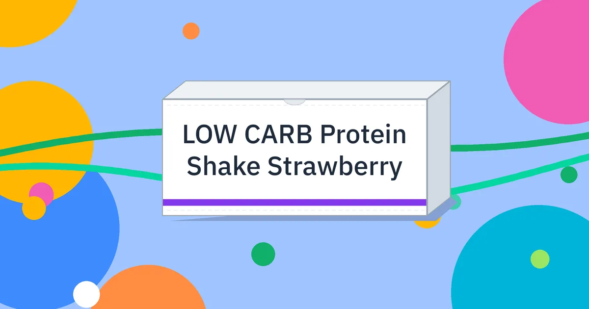 Symbolbild: Packung mit der Aufschrift LOW CARB Protein Shake Strawberry (PZN 15871901) – Verfügbarkeit und Bezug in Apotheken in Frankfurt am Main